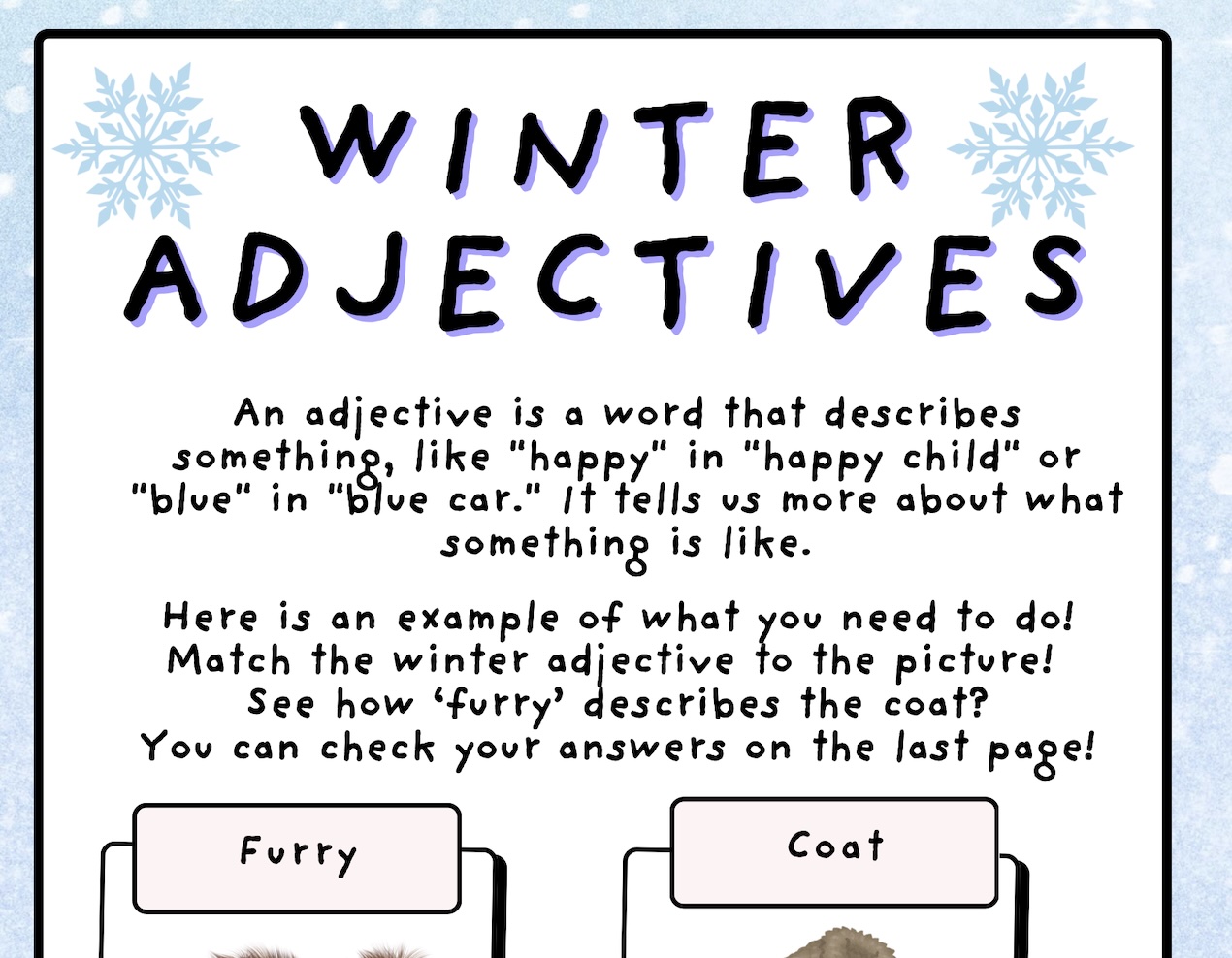 Winter Adjective Matching
